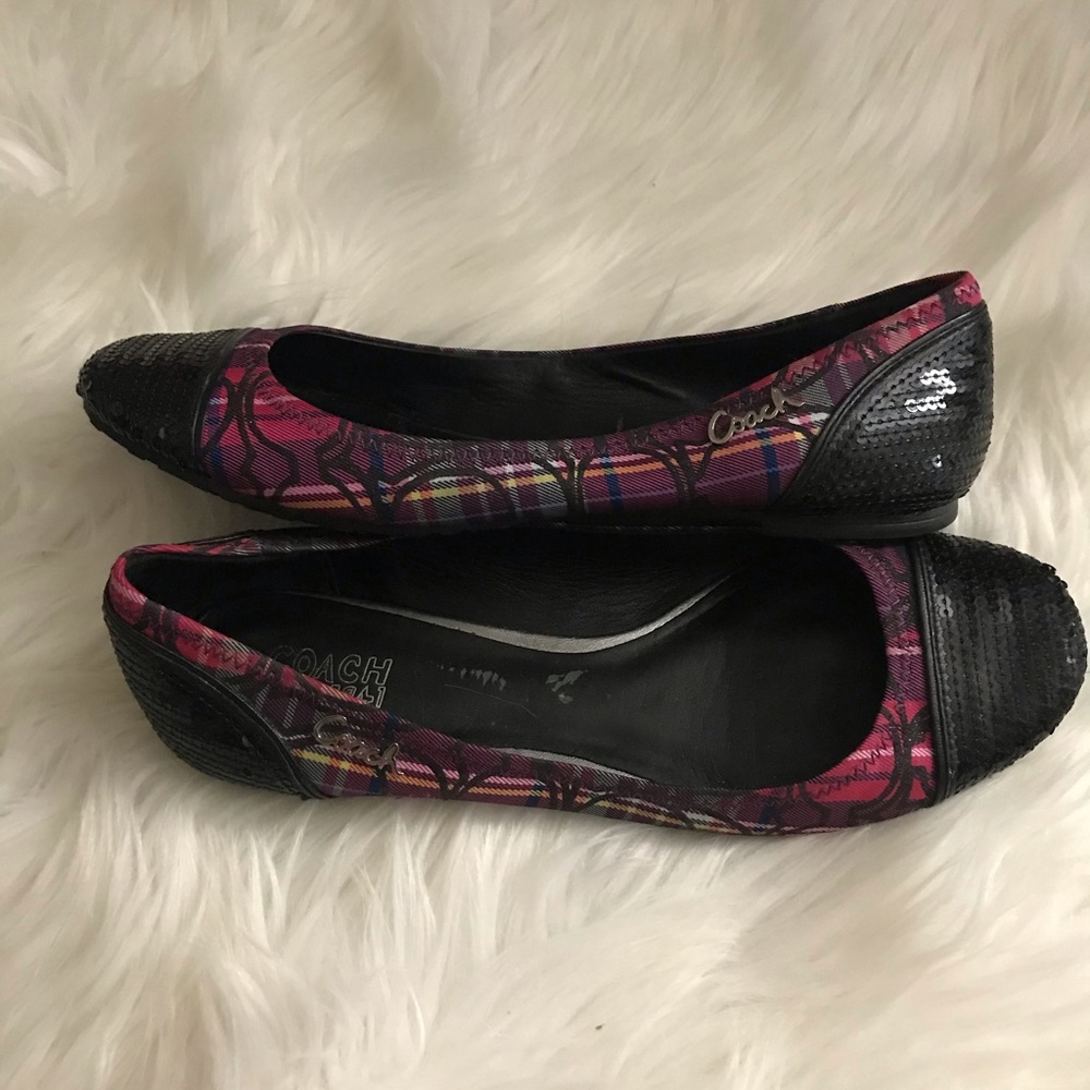 Coach Shine A2788 Black Multi Plaid Ballet Flats - Gem